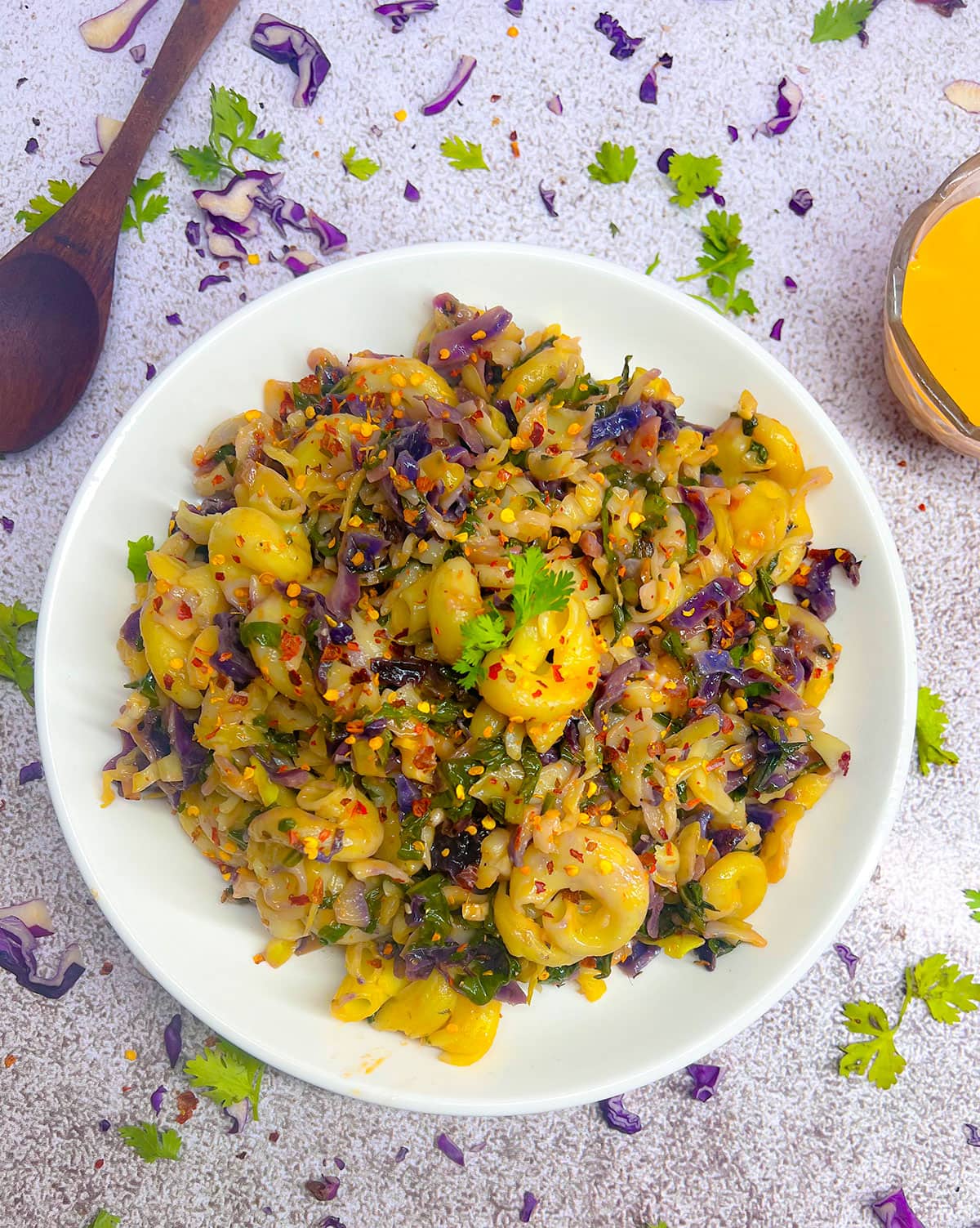 Vegan Cabbage and Spinach Pasta Stir-Fry - Healthier Steps