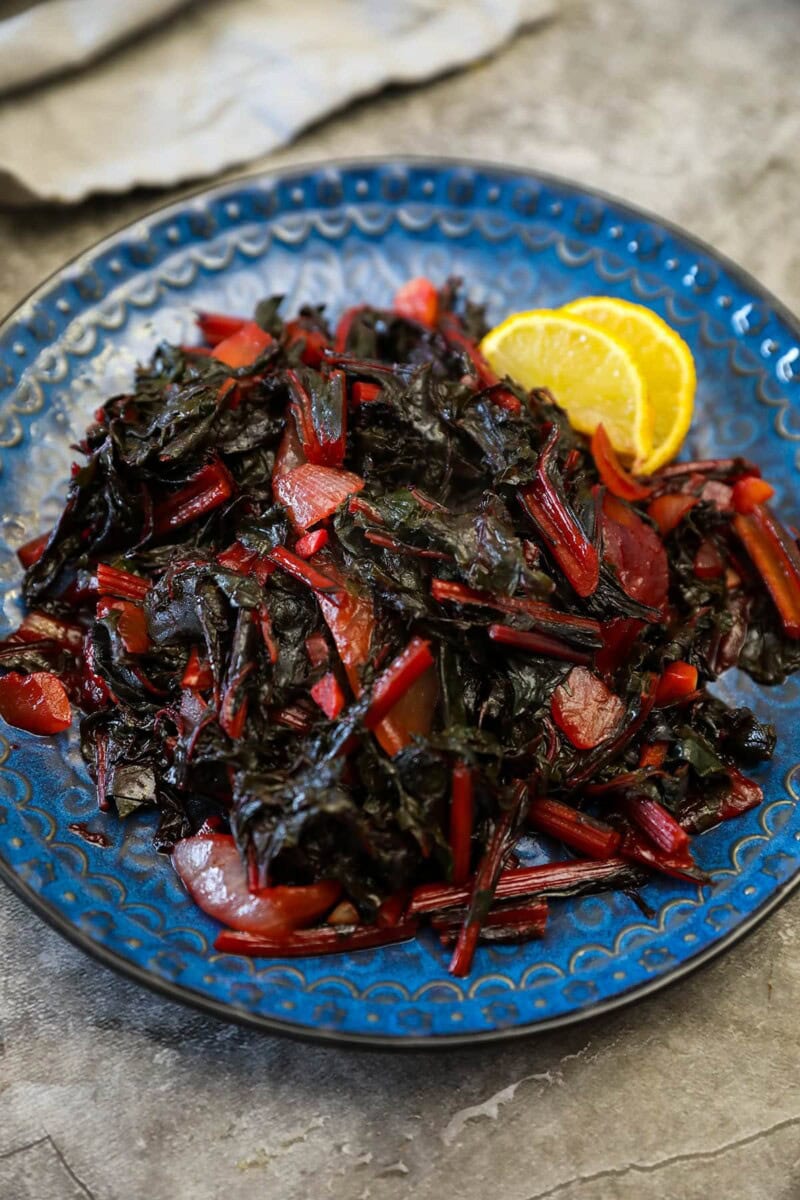 Lemon Garlic Swiss Chard - Healthier Steps