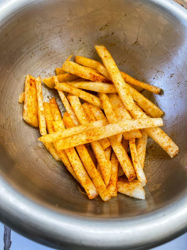Jicama Fries (Air Fryer) - Healthier Steps