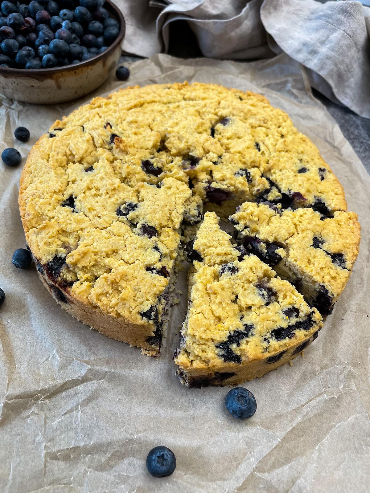 Vegan Blueberry Cornbread - Healthier Steps Vegan Blueberry Cornbread - Healthier Steps