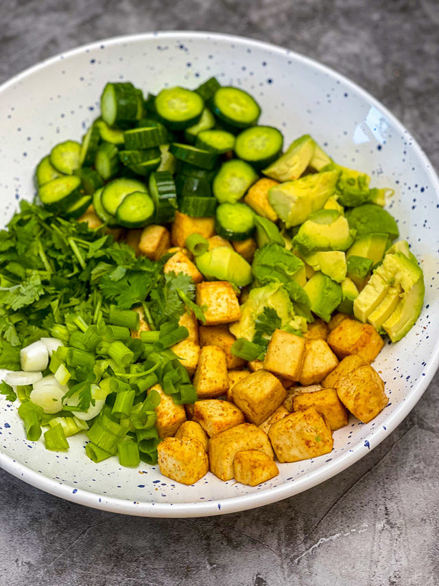 Avocado Tofu Salad - Healthier Steps