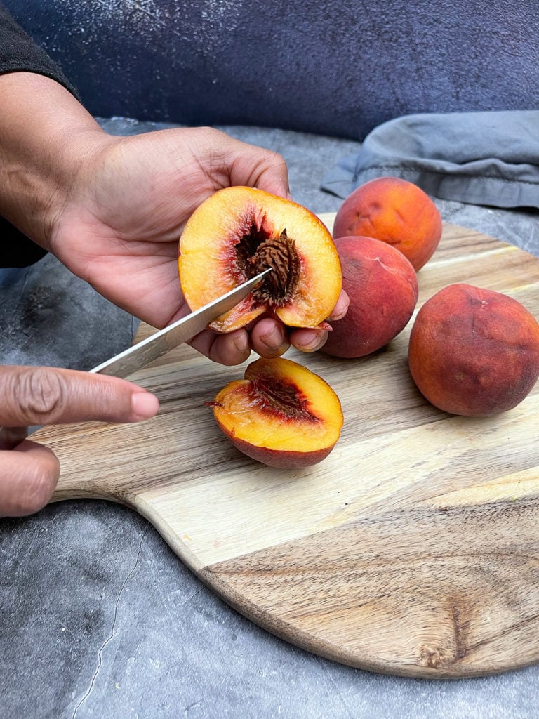 How to Cut A Peach - Healthier Steps