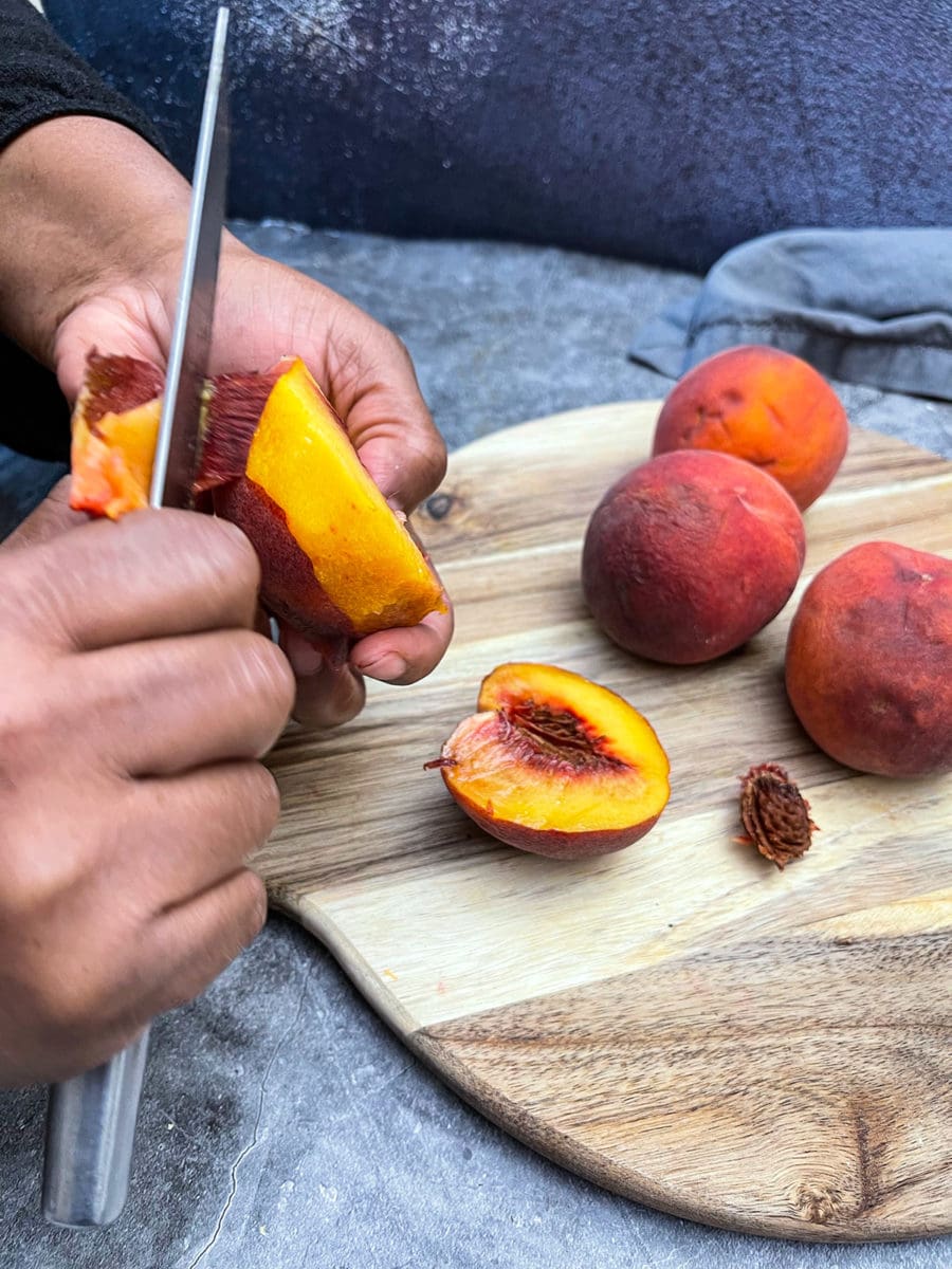 How to Cut A Peach - Healthier Steps