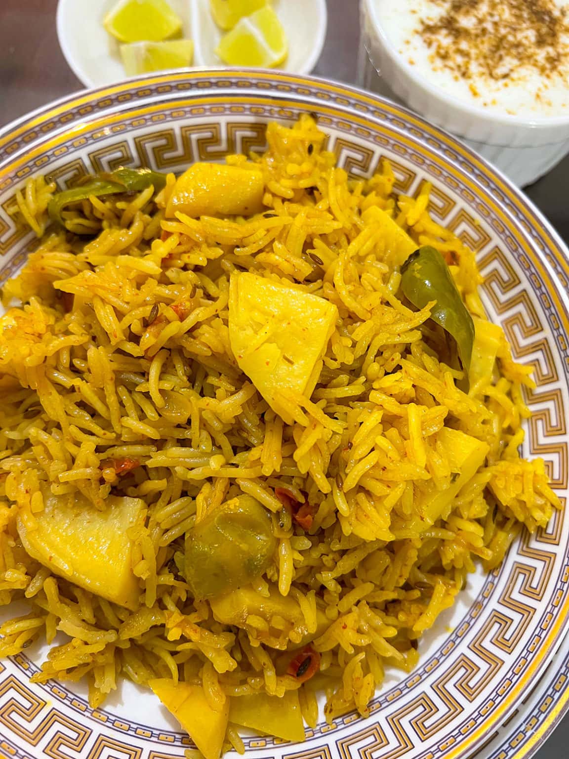 Turmeric Potato Rice (Tahiri Recipe) - Healthier Steps