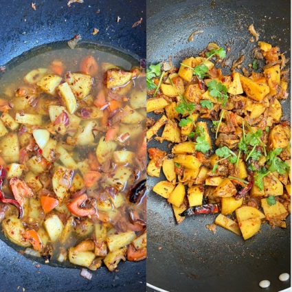 Potato Tomato Sabzi - Healthier Steps